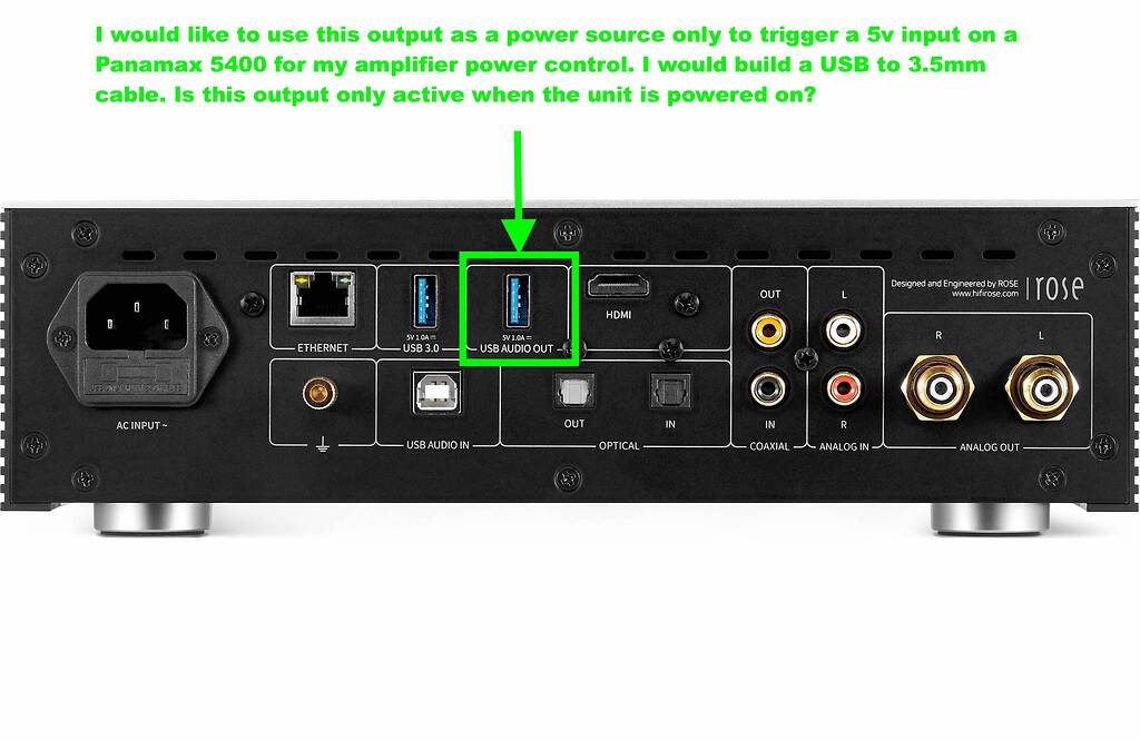 Using The Usb Output To Trigger A Voltage Trigger On A Panamax Rs250 Hifi Rose